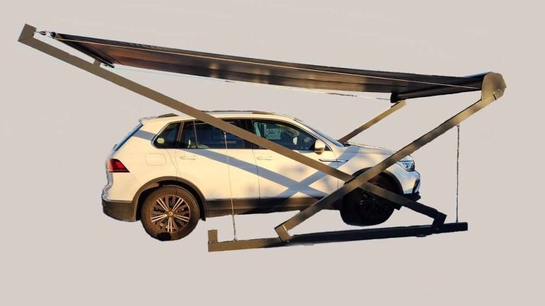 Automatic Retracting Car Cover | Fits a standard car space.